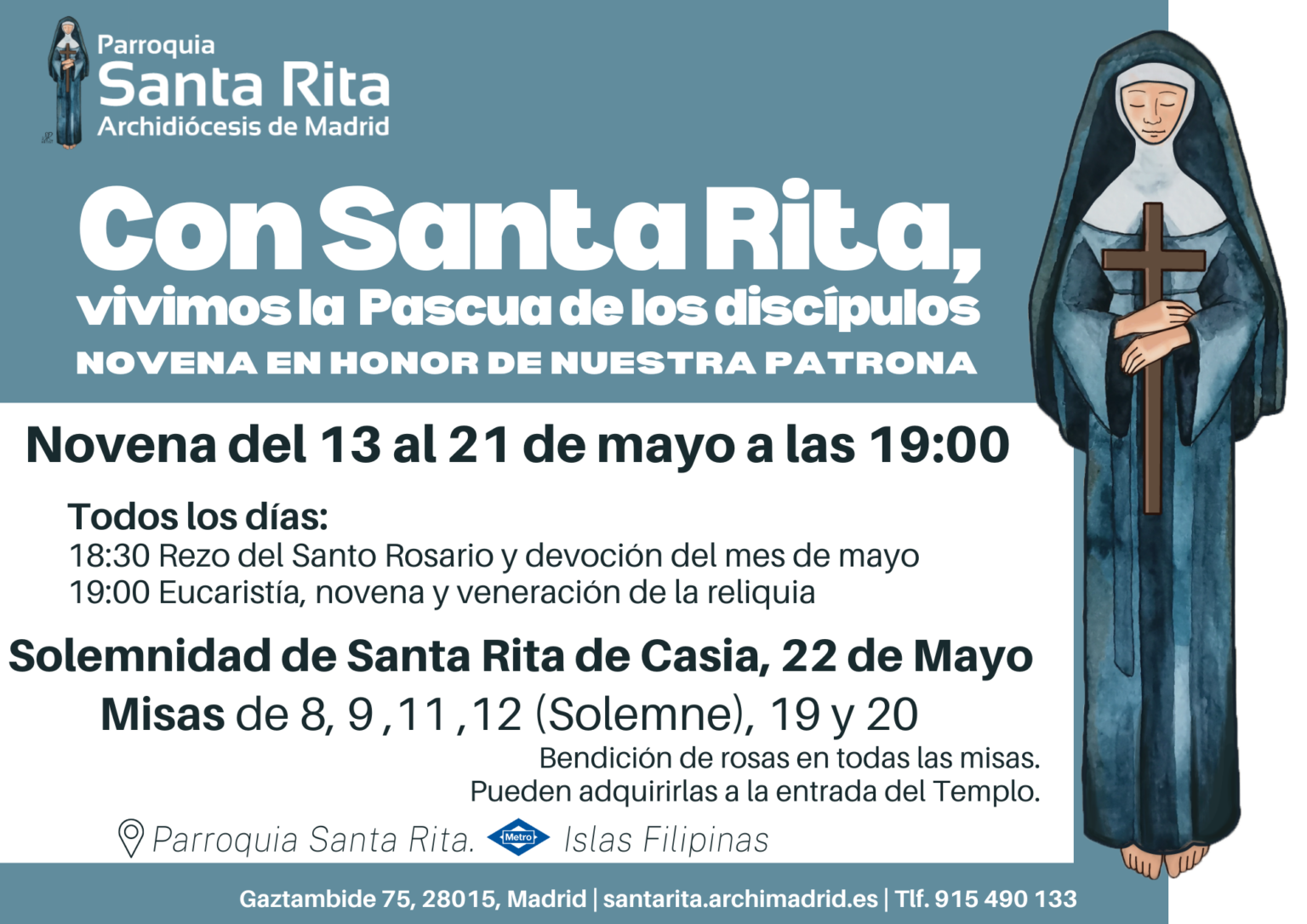 Novena Santa Rita 2024 - Parroquia santa Rita, Madrid